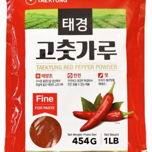 Taekyung Chili Powder For Paste (Fine, 1LB) - Korean Gochugaru. Red Pepper Spice Seasoning for Asian Food. MSG Free.