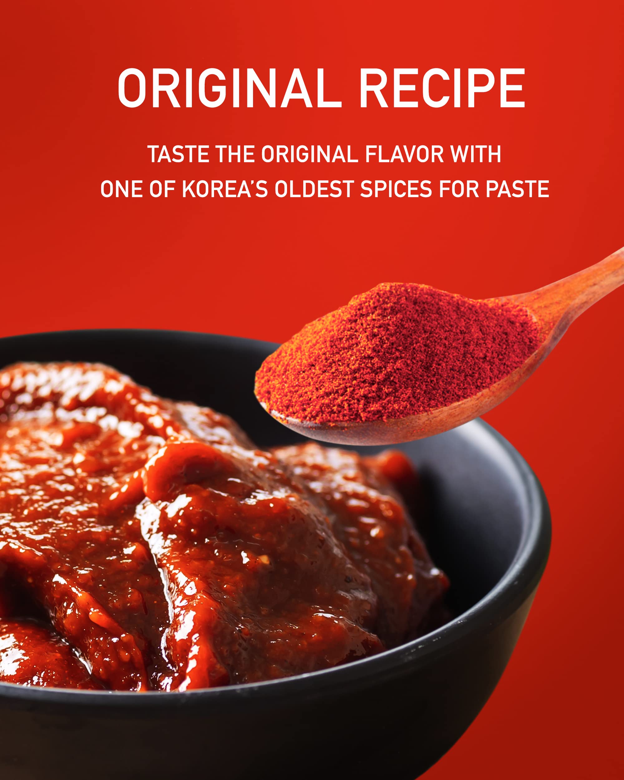 Taekyung Chili Powder For Paste (Fine, 1LB) - Korean Gochugaru. Red Pepper Spice Seasoning for Asian Food. MSG Free.