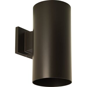 progress lighting cylinder collection 6" modern outdoor led wall lantern light antique bronze