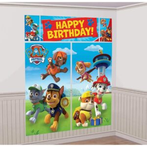 american greetings nickelodeon, paw patrol scene setter wall decorations for unisex-children, 5-count