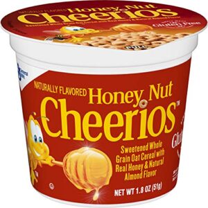 honey nut cheerios cups, gluten free, cereal with oats, 1.8 oz (pack of 12)