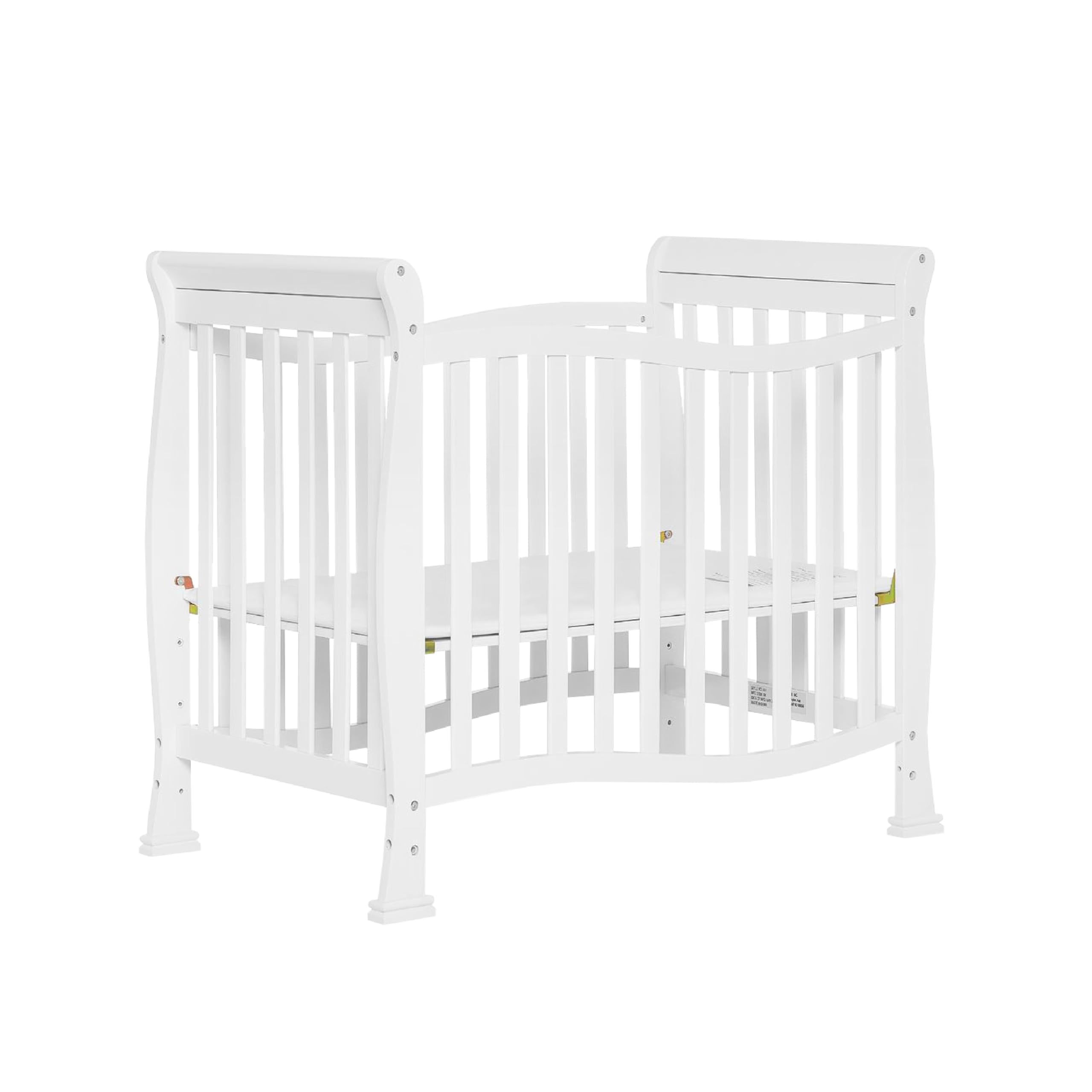 Dream On Me Violet 4-In-1 Convertible Mini Crib In White, Greenguard Gold Certified, JPMA Certified, 3 Position Mattress Height Settings, Non-Toxic Finish