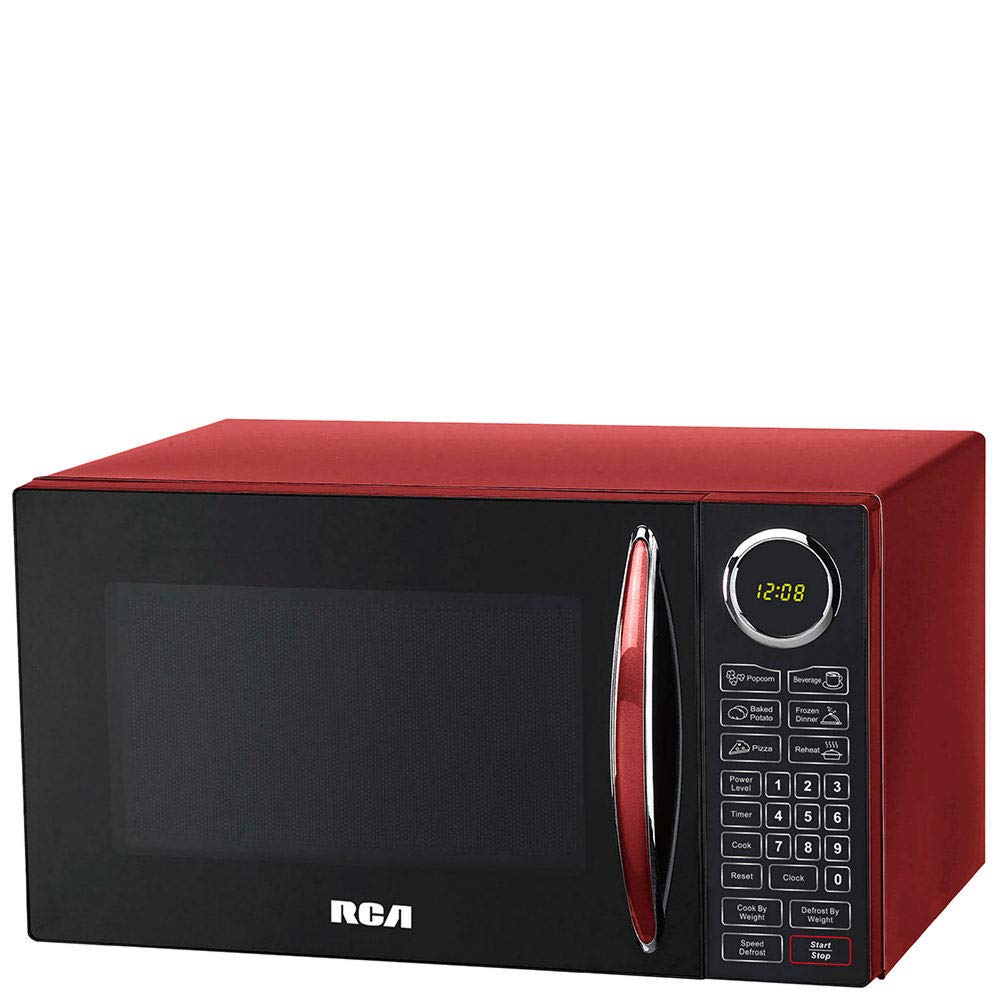 RCA RMW953-RED Microwave Oven, 900 Watts with 10 Power Levels, Red