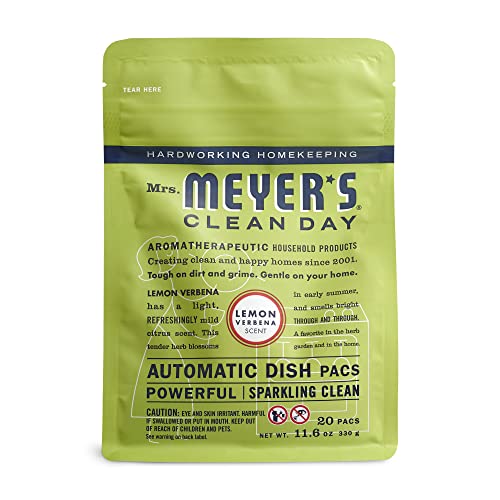 MRS. MEYER'S CLEAN DAY Automatic Dishwasher Pods, Lemon Verbena, 20 Count