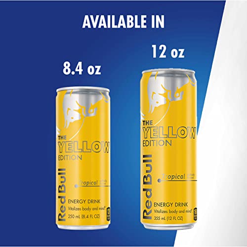 Red Bull Yellow Edition Tropical Energy Drink, 8.4 Fl Oz, 24 Cans (6 Packs of 4)