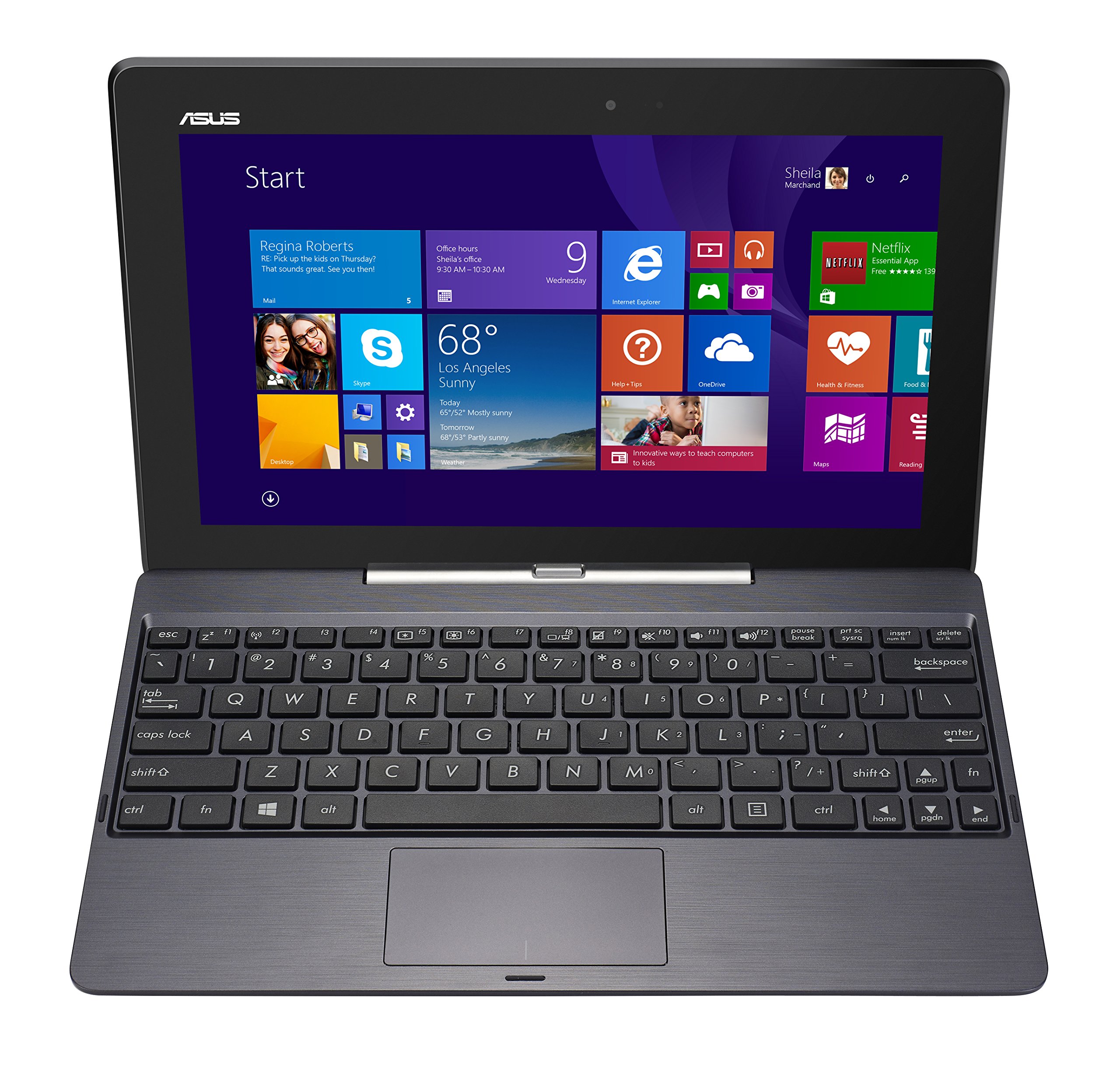 ASUS T100TAF-C1-GR Laptop (Windows 8.1, Intel Bay Trail-T Z3735F 1.33GH, 10.1" LED-lit Screen, Storage: 64 GB, RAM: 2 GB) Grey