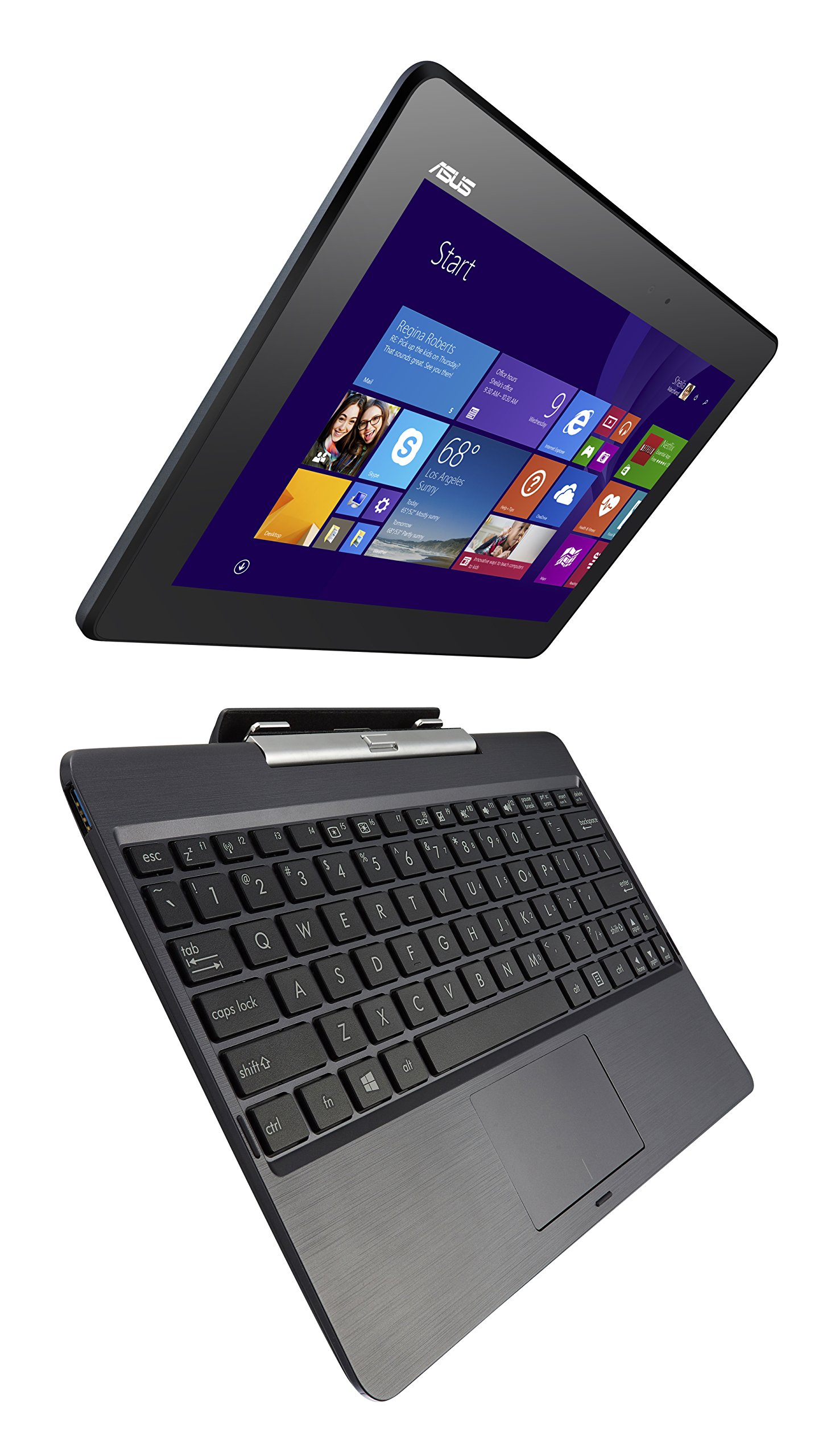 ASUS T100TAF-C1-GR Laptop (Windows 8.1, Intel Bay Trail-T Z3735F 1.33GH, 10.1" LED-lit Screen, Storage: 64 GB, RAM: 2 GB) Grey