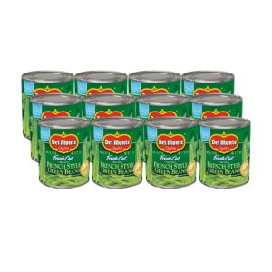 del monte canned fresh cut french style green beans, 8 ounce (pack of 12)