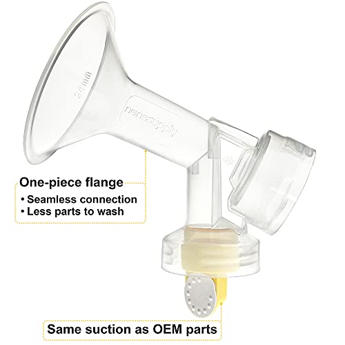 Nenesupply Pump Parts with 19mm Flanges Compatible with Medela Breastpump Incl. Flange Breastshield Valve Membrane for Pump in Style Symphony Swing Not Original Medela Pump Parts