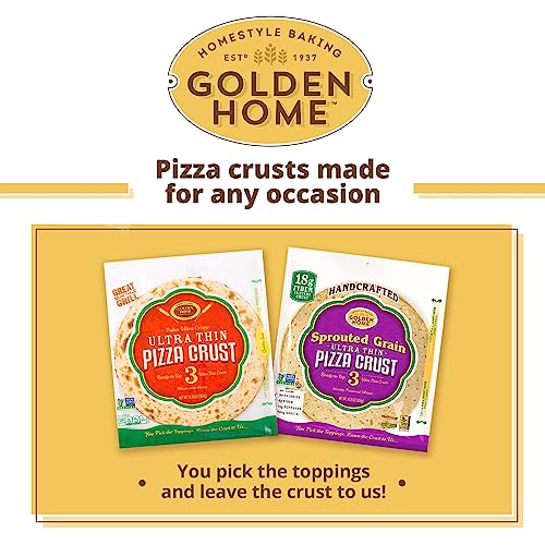 Golden Home Bakery Products Ultra Thin Pizza Crust, 12" (3 Pack)