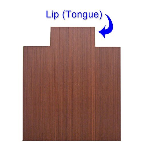 Bamboo Foldable Dark Cherry 48" x 52" No Lip 3/16" Thickness Chair Mats