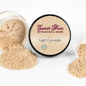 CONCEALER with BRUSH SET Full Size Mineral Makeup Powder Kit Sheer Bare Skin SPF 20 (Light Concealer)