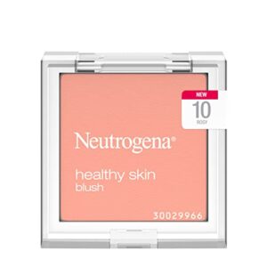 neutrogena healthy skin powder blush makeup palette, illuminating pigmented blush with vitamin c and botanical conditioners for blendable, buildable application, 10 rosy,.19 oz