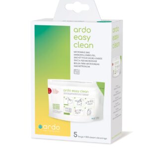 Ardo Easy Clean - Multi-use Microwave Steam Cleaning Bags for Breastfeeding Accessories, 5 Bags (100 Cleaning Cycles Total)