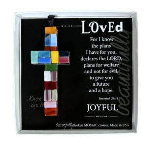 inspirational gift: handmade mosaic glass gift cross