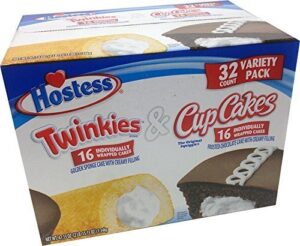 hostess twinkies & cupcakes (16 twinkies & 16 cupcakes), individually wrapped, 32 total