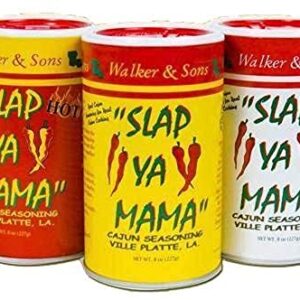 Walker & Sons Slap Ya Mama Cajun Seasoning Bundle - 3 Items (Original, Hot and White Pepper Blend) by Slap Ya Mama