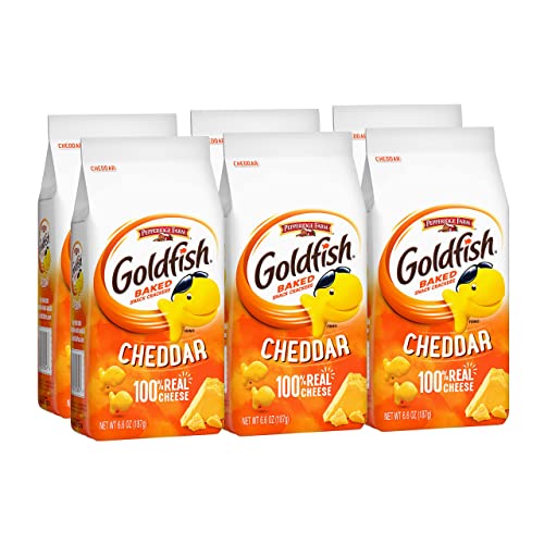 Goldfish Cheddar Crackers, Snack Crackers, 6.6 oz. bag, 6 CT box