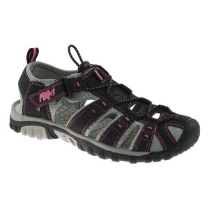 PDQ Womens/Ladies Toggle & Touch Fastening Sports Sandals (9 US) (Black/Pink)