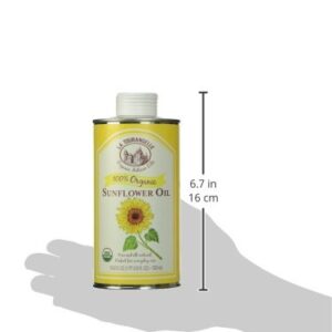 La Tourangelle, Organic High Oleic Sunflower Oil, Neutral Oil For Medium to High Heat Cooking and Skin Care, Non GMO, Pesticide and Chemical Free, 16.9 Fl Oz