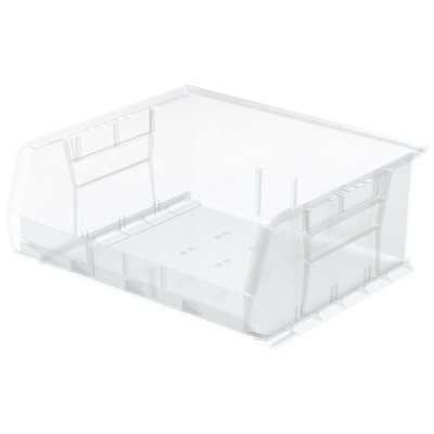 Akro-Mils Plastic Storage Stacking AkroBin, Case of 6, Clear, 15" x 16"