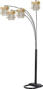 milton greens stars a6968bk salvador adjustable arc floor lamp, 84-inch, black