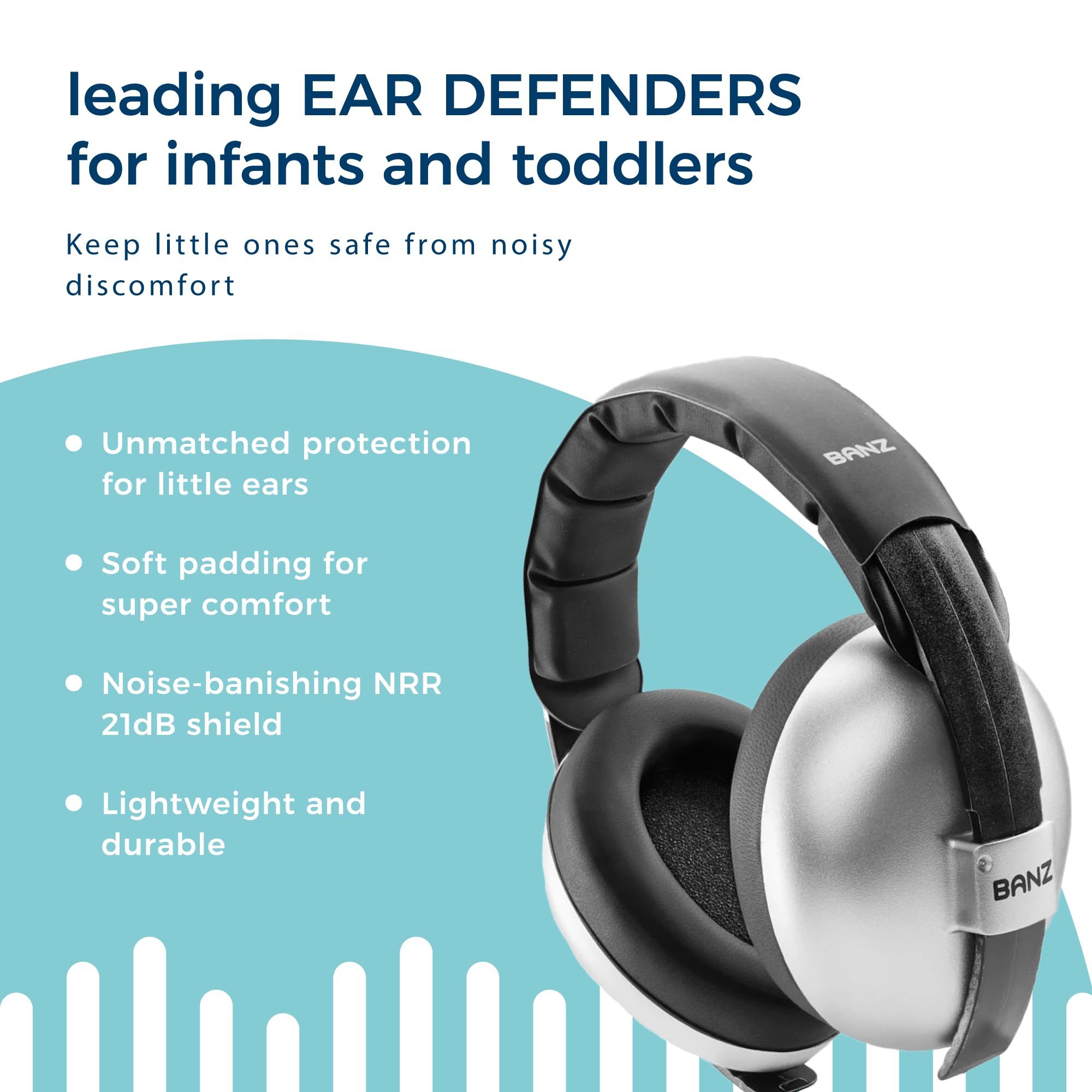 Banz Bubzee Baby Ear Defenders 0-36 Months, Noise Cancelling Headphones for Kids