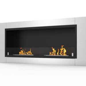 Regal Flame Elite Fargo 43 Inch Ventless Built in Recessed Bio Ethanol Wall Mounted Fireplace