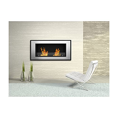 Elite Flame Tulsa Ventless Bio Ethanol Recessed or Wall Mounted Fireplace