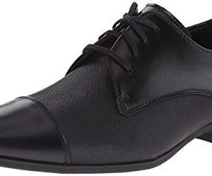 Calvin Klein Men's Bram Oxford, Black Diamond Leather, 9.5