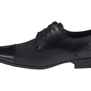 Calvin Klein Men's Bram Oxford, Black Diamond Leather, 9.5