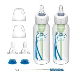 dr. brown's options+ bottle specialty feeding set, 8oz/240ml, 2-pack, 0m+