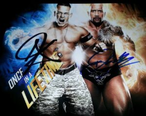 kirkland john cena and the rock 8 x 10 photo autograph on glossy photo paper