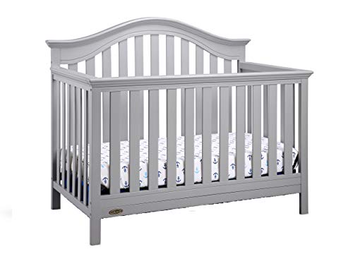 StorkCraft Graco Bryson 4-in-1 Convertible Crib,Pebble Gray,Easily Converts to Toddler Bed Day Bed or Full Bed,Three Position Adjustable Height Mattress,Some Assembly Required (Mattress Not Included)