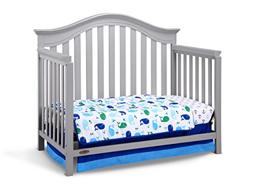 StorkCraft Graco Bryson 4-in-1 Convertible Crib,Pebble Gray,Easily Converts to Toddler Bed Day Bed or Full Bed,Three Position Adjustable Height Mattress,Some Assembly Required (Mattress Not Included)