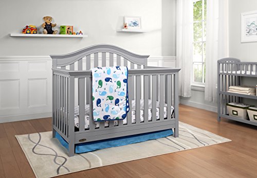 StorkCraft Graco Bryson 4-in-1 Convertible Crib,Pebble Gray,Easily Converts to Toddler Bed Day Bed or Full Bed,Three Position Adjustable Height Mattress,Some Assembly Required (Mattress Not Included)