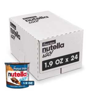 nutella & go! bulk 24 pack, hazelnut and cocoa spread with pretzel sticks, snack cups, 1.9 oz each