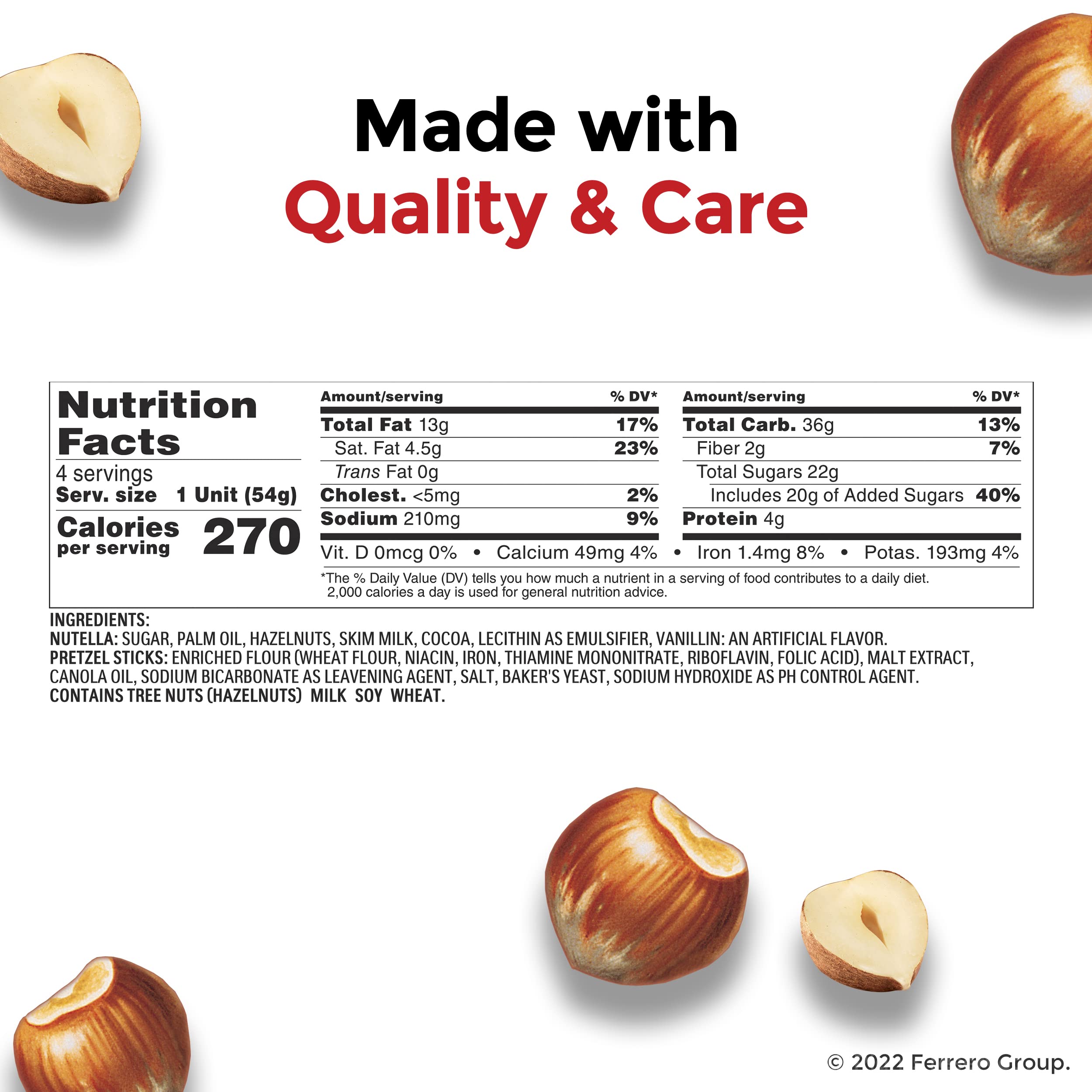 Nutella & GO! Bulk 24 Pack, Hazelnut And Cocoa Spread With Pretzel Sticks, Snack Cups, 1.9 Oz Each