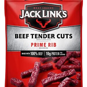 Jack Link's Tender Cuts, Prime Rib Flavor, 5.6 Oz Sharing-Size Bag and Jerky Snack with 11g of Protein and 70 Calories, Made with Premium Beef, 96 Percent Fat Free