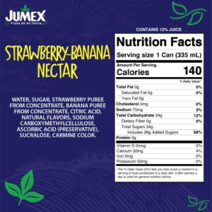 Jumex Guava Nectar and Strawberry-Banana Nectar Fridge Pack | Recyclable Can with Non-BPA Lining | Two Varieties in One Convenient Package | 11.3 Fl Oz (Pack of 12)