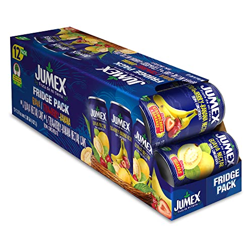 Jumex Guava Nectar and Strawberry-Banana Nectar Fridge Pack | Recyclable Can with Non-BPA Lining | Two Varieties in One Convenient Package | 11.3 Fl Oz (Pack of 12)