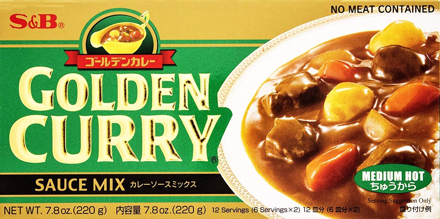 S&B Golden Curry Sauce Mix, Medium Hot, 8.4-Ounce (5 Packs)