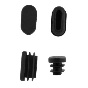 uxcell 16mm x 30mm Plastic Oval Shaped End Cup Tube Insert Black 24 Pcs