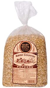 amish country popcorn | 6 lb bag | popcorn kernels | small and tender | old fashioned, non-gmo and gluten free (6 pound (pack of 1), baby white)