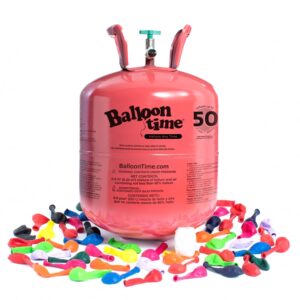 balloon time helium tank - graduation, birthdays, weddings, and more - float time 5-7 hours includes latex balloons in box