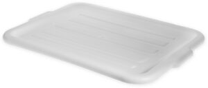 carlisle foodservice products n4401202 comfort ergonomic wash basin tote box lid, universal, white (pack of 12)