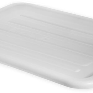 Carlisle FoodService Products N4401202 Comfort Ergonomic Wash Basin Tote Box Lid, Universal, White (Pack of 12)