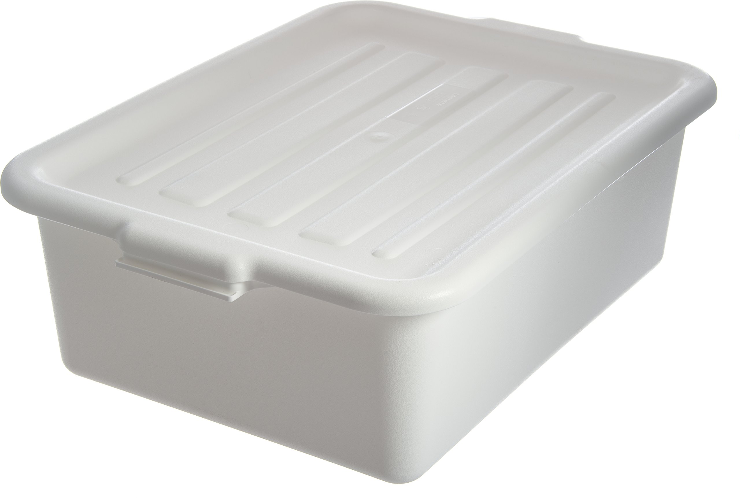 Carlisle FoodService Products N4401202 Comfort Ergonomic Wash Basin Tote Box Lid, Universal, White (Pack of 12)