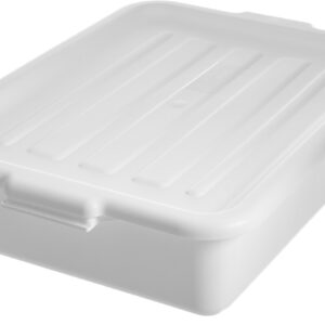 Carlisle FoodService Products N4401202 Comfort Ergonomic Wash Basin Tote Box Lid, Universal, White (Pack of 12)