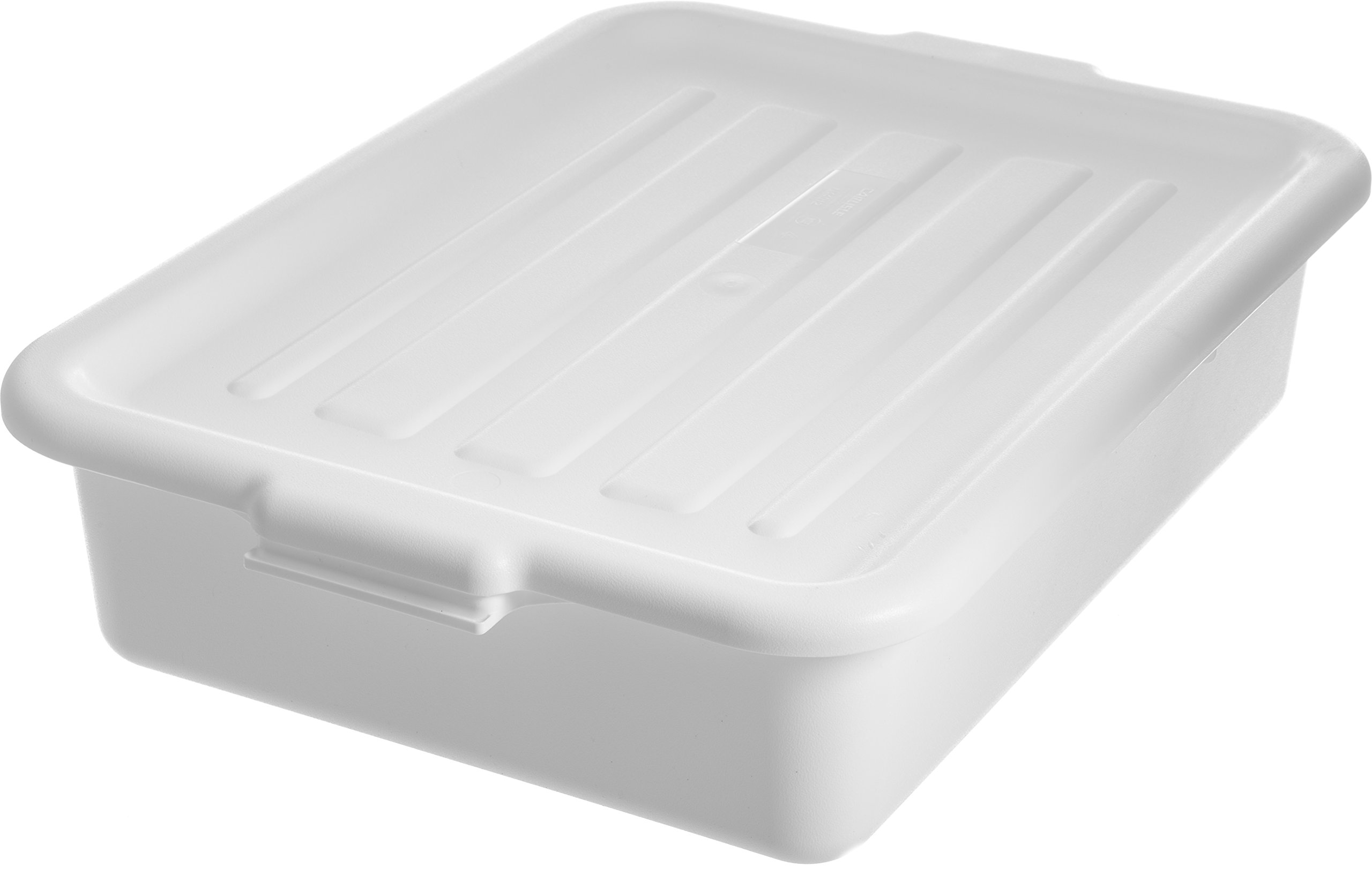 Carlisle FoodService Products N4401202 Comfort Ergonomic Wash Basin Tote Box Lid, Universal, White (Pack of 12)